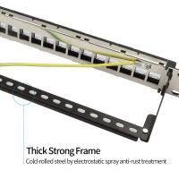 China 24 Port Cat6 Cat6A STP FTP Patch Panel 1U 19 Inch Blank Keystone Compatible for sale