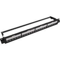 China Cat6 1U 19 Inch 24 Port Keystone Blank Patch Panel for UTP Network Rack Mount for sale