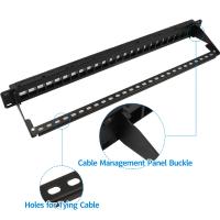 China Cat6 1U 19 Inch 24 Port Keystone Blank Patch Panel for UTP Network Rack Mount for sale