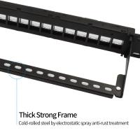 China Cat6 1U 19 Inch 24 Port Keystone Blank Patch Panel for UTP Network Rack Mount for sale