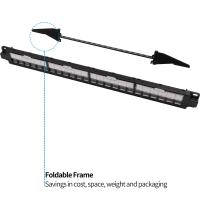 China Cat6 1U 19 Inch 24 Port Keystone Blank Patch Panel for UTP Network Rack Mount for sale