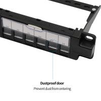 China Cat6 1U 19 Inch 24 Port Keystone Blank Patch Panel for UTP Network Rack Mount for sale