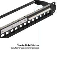 China STP FTP 24 Port Keystone Wall Plate ATP 1U 19 Inch Blank Patch Panel for sale