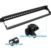 China 19 Inch 24 Port Keystone Patch Panel AMP Cat5e Cat6 UTP 1U Black for sale