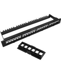 China AMP Cat6 Blank Patch Panel 24 Port 1U 19 Inch,  CAT5E Keystone Jack Panel for sale