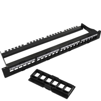 China AMP Cat6 Blank Patch Panel 24 Port 1U 19 Inch,  CAT5E Keystone Jack Panel for sale