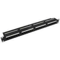 China UTP 10 Inch Keystone Patch Panel Gold Plated Cat5e IDC 1U 19 Inch 24 Ports Network for sale