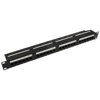 China UTP 10 Inch Keystone Patch Panel Gold Plated Cat5e IDC 1U 19 Inch 24 Ports Network for sale