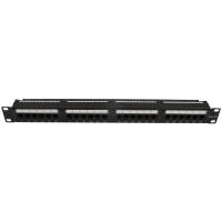 China UTP 10 Inch Keystone Patch Panel Gold Plated Cat5e IDC 1U 19 Inch 24 Ports Network for sale