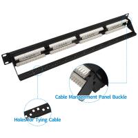 China UTP 10 Inch Keystone Patch Panel Gold Plated Cat5e IDC 1U 19 Inch 24 Ports Network for sale