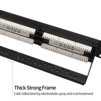 China UTP 10 Inch Keystone Patch Panel Gold Plated Cat5e IDC 1U 19 Inch 24 Ports Network for sale