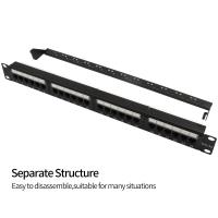 China UTP 10 Inch Keystone Patch Panel Gold Plated Cat5e IDC 1U 19 Inch 24 Ports Network for sale