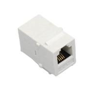 China UTP RJ11 Inline Coupler 180 Degree CAT3 Female Plug Connector for sale