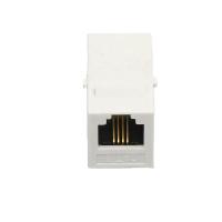 China UTP RJ11 Inline Coupler 180 Degree CAT3 Female Plug Connector for sale