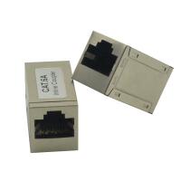 China Female RJ45 Inline Coupler CAT6A Shielded Ethernet Box Keystone Jack Adapter for sale