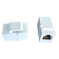 China RJ11 Cat3 Telephone Cable Connector Female to Female Keystone Jack White for sale