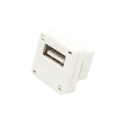China USB2.0 RJ11 Inline Coupler White ABS Female Connector Short Keystone Jack for sale