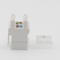 China 180 Degree Cat 6 Utp Jack 8P8C , White Cat6 Keystone Inline Coupler for sale