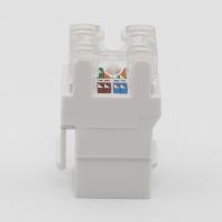 China 180 Degree Cat 6 Utp Jack 8P8C , White Cat6 Keystone Inline Coupler for sale