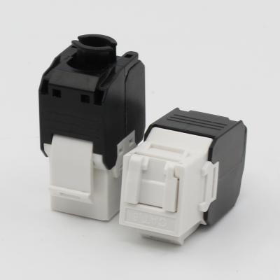 China Dust Proof Cat6 Keystone Jack White 8p8c Black 180 Degree for sale