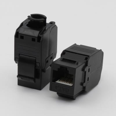 China Black Cat6 Keystone Jack 180 Degree Toolless UTP RJ45 8P8C for sale