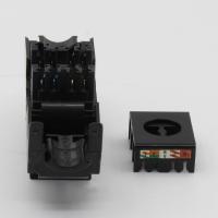 China Black Cat6 Keystone Jack 180 Degree Toolless UTP RJ45 8P8C for sale