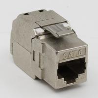 China Zinc Alloy Cat6 STP Keystone Jack 180 Degree Toolless RJ45 8P8C for sale