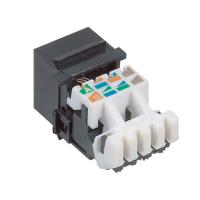 China UTP 90 Degree Rj45 Jack , Black Cat5e Punch Down Keystone Jack for sale