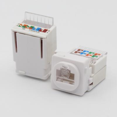 China Toolless Dust Proof Cat5e RJ45 Keystone Jack Modular Network 8P8C 125V 1.5A for sale