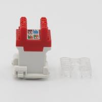 China Red Cat5e RJ45 Keystone Jack 180 Degree Australia Ethernet Wall Punch Down for sale