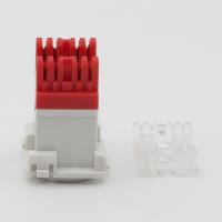 China Red Cat5e RJ45 Keystone Jack 180 Degree Australia Ethernet Wall Punch Down for sale