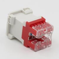 China Red Cat5e RJ45 Keystone Jack 180 Degree Australia Ethernet Wall Punch Down for sale