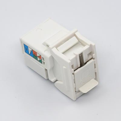 China Dust Proof Cat5E Keystone Jack Female 8P8C RJ45 90 Degree Coupler 128 Type for sale