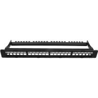 China 19 Inch 1U 24 Port Blank Keystone Patch Panel for Cat6 Cat5E Cat6A UTP for sale