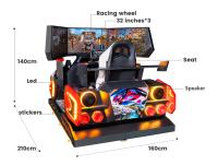 China 32 Inch 3 Screen 6 Axis Racing Simulator Triple Screen Arcade Machine for Game Centers for sale