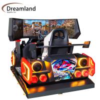 China 6-Axis Triple Screen Racing Simulator 32 Inch 180 Degree Panoramic View Force Feedback Steering Wheel Commercial Arcade Game for sale