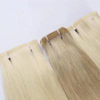 China Customized Color Flat Beaded Weft Hair Extensions , Straight Style Invisible Flat Wefts for sale