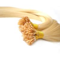 China Straight Pre Bonded Hair Extensions I Tip Bead 32 Inch 100g Remy Human Hair Keratin Tips for sale