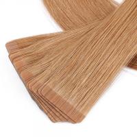 China Silky Soft Human Hair Tape In Extensions 22 Inch 100g Dark Brown Reusable for sale