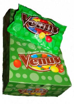 China Factory Supply 80g Candy Coated Peanut Chocolate Bags Retail Bulk Pack for sale