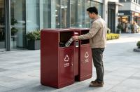 China Voice Prompt Solar Powered Smart Bin Intelligent Sorting Solar Powered Waste Bins for sale