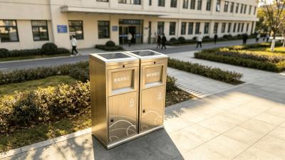 China Sensor Lid Solar Powered Trash Can Plaza Smart Rubbish Bin Automatic Compression for sale