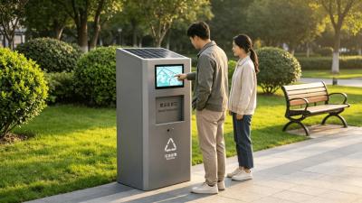 China Mosquito Elimination Solar Powered Smart Garbage Bin Stainless Steel Advertising Light Box Trash Can Full Load Reminder for sale