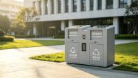 China Full Load Reminder Smart Waste Bin Customizable Solar Powered Garbage Cans for sale