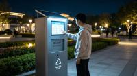 China Mosquito Elimination Solar Powered Smart Garbage Bin Customizable Sensor Activated Trash Can Full Load Reminder for sale