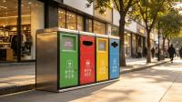 China Phone Charging Solar Powered Trash Can Community Smart Waste Bins Smart Compression for sale