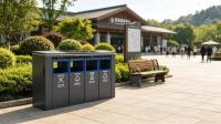 China Voice Prompt Solar Powered Trash Bin Intelligent Sorting Smart Garbage Can for sale