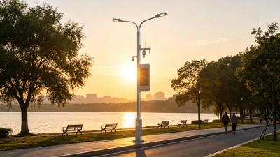 China Mobile Phone Charging Smart Lamp Pole USB Charging Street Lighting Poles for sale