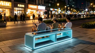 China Smart Positioning Solar Panel Benches Air Quality Detection Smart Park Bench With Advertising Lightbox for sale