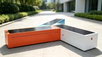 China Outdoor Park Smart Solar Benches Wireless Charging Solar Powered Park Bench With Phone Charging for sale